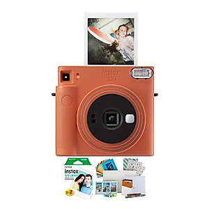 Fujifilm Instax Square SQ1 Instant Camera (Terracotta Orange) Bundle Film Double Pack with Photobox Keepsake Accessory Kit (3 Items)