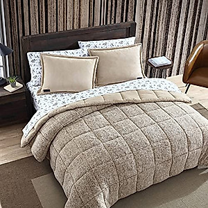 Eddie Bauer - King Comforter Set, Reversible Sherpa Bedding with Matching Shams, Cozy & Warm Home Decor (Sherwood Brown, King)