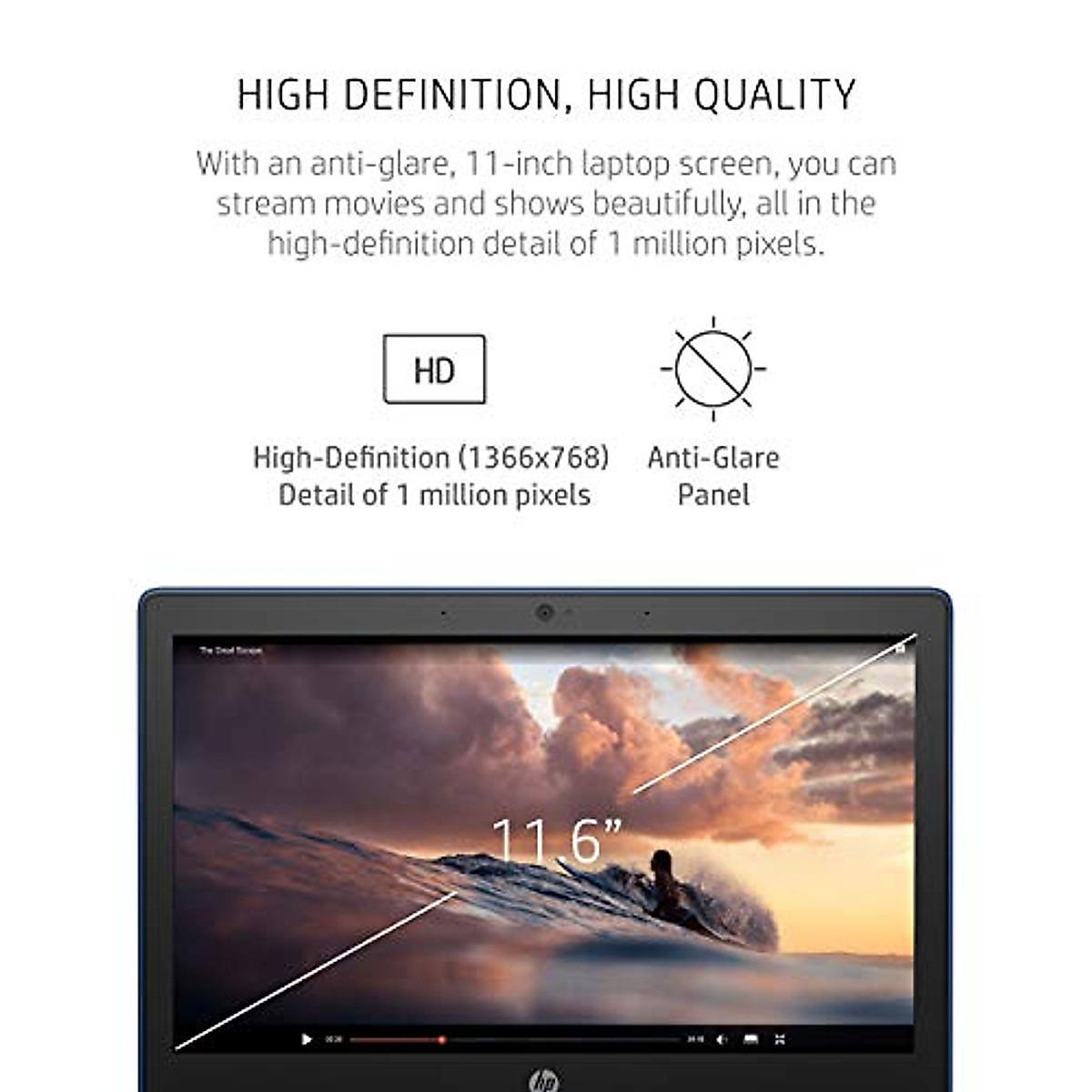 HP Chromebook 11-inch Laptop - MediaTek - MT8183 - 4 GB RAM - 32 GB eMMC Storage - 11.6-inch HD Display - with Chrome OS™ - (11a-na0030nr, 2020 model, Indigo Blue)