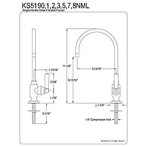 Kingston Brass KS5191NML Magellan Single-Handle Water Filtration Faucet, Polished Chrome