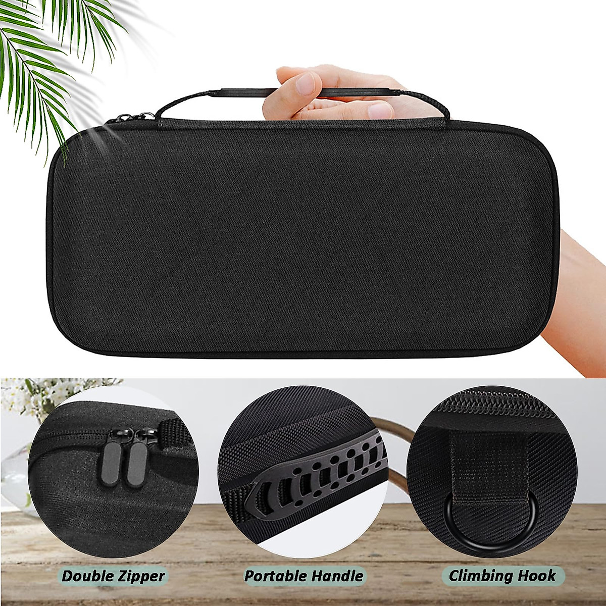 Miimall Case for ROG Ally X 2024 / ROG Ally Carrying Case, EVA Hard Travel-Friendly Large Capacity Case with Portable Strap Storage Carry Case for Asus ROG Ally X / ROG Ally Handheld Accessories Black