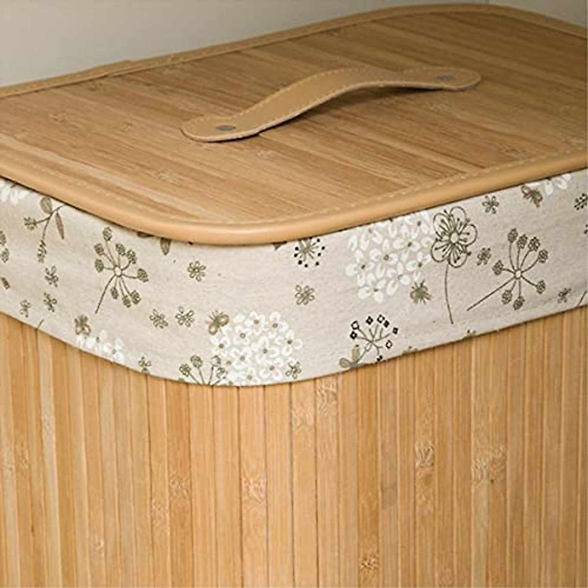 DOITOOL Clothes Basket Bamboo Practical Clothes Basket Creative Bamboo Basket Cover Clothes Basket Folding Clothes Basket