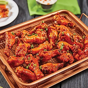 Copper Chef Nonstick Copper Crisper Pan, 12 x 18 Inch Deluxe, 2-Piece Set, Copper