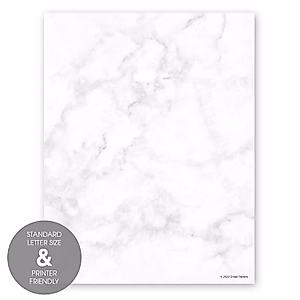 Marble Letterhead / 50 Sheets / 8.5" x 11" Trendy Marble Decorative Event Wedding Paper/All Occasion Decorative Stationery