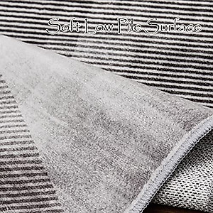 COZYLOOM Modern Rug 2x3 Geometric Doormat Abstract Distressed Floor Mat Indoor Entrance Kitchen Rug Contemporary Floor Carpet Non-Slip Washable Door Mat Foldable Thin Rug Living Room Bathroom Bedroom