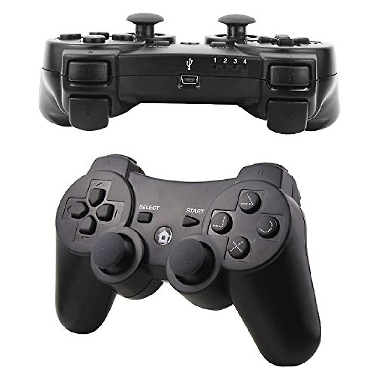 Diswoe Controller for PS-3, Wireless Bluetooth Controller Gamepad Joystick, Double Vibrating Controller for Play_station 3 with Charger Cable Cord Thump Grips
