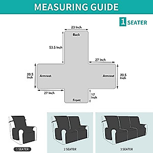 Easy-Going Waterproof Recliner Chair Sofa Cover with Pocket, 1-Piece Reversible Couch Cover for Recliner, Washable Protector with Elastic Straps for Dogs, Pets (Recliner Chair, Gray/Light Gray)