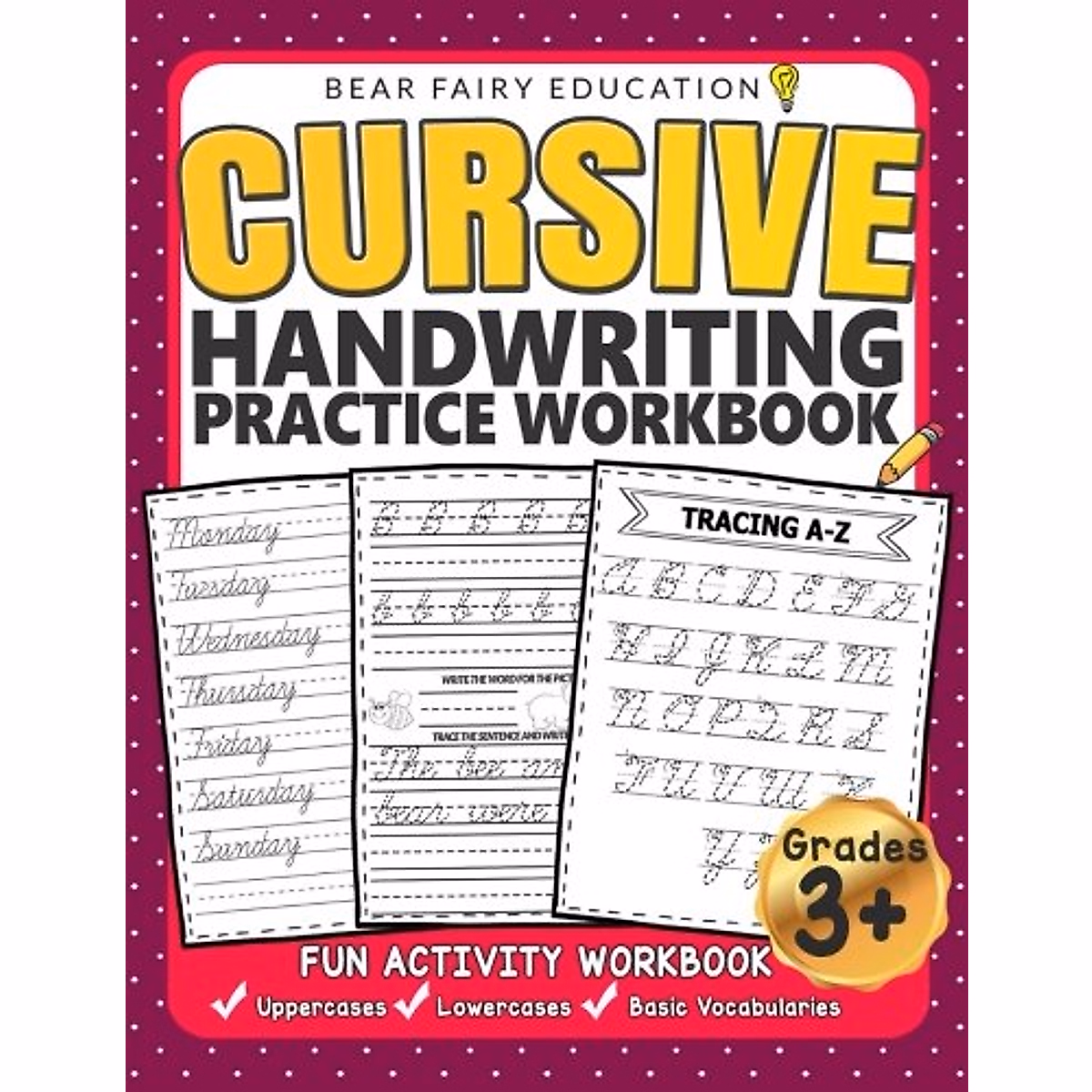 Cursive Handwriting Practice Workbook for 3rd 4th 5th Graders: Cursive writing book, Alphabet Cursive Tracing Book, Cursive handwriting workbook for kids