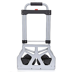 Folding Hand Truck Dolly, 100Kg/220 lbs Heavy Duty 2-Wheel Aluminum Cart Compact and Lightweight for Luggage, Moving and Office Use