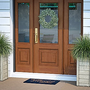 Flash Furniture Harbold Indoor/Outdoor Coir Doormat - Navy Background with Natural Home Sweet Home Message - 18" x 30" - Non-Slip Backing