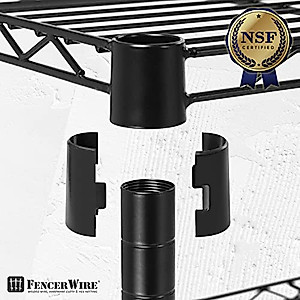 Fencer Wire NSF Adjustable Height Wire Shelving Unit w/Liner, Basement Storage Shelving, Metal Steel Storage Shelves, Kitchen, Garage Shelving Storage Organizer, Utility Shelf, 5-Tier W/Liners