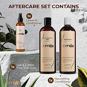 Damila Salt and Sulfate Free Shampoo & Conditioner, 16.9 fl oz & Leave In Conditioner, 8.11 fl oz Bundle