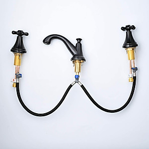 Weirun Replacement Part Quick Connect Hose for Bathtub Tub Filler Bathroom 3 Hole Sink Vanity Widespread Faucet Double Handle Mixer Tap,Black
