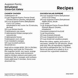 Augason Farms Dehydrated Cross Cut Celery 1 lb 2 oz No. 10 Can