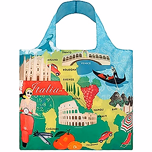 LOQI Urban Italy Reusable Shopping Bag, Multicolored