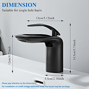 becola Creative Single Hole Bathroom Sink Faucet，Round Hollowing Vessel Sink Faucet，Single Handle Lavatory Black Bathroom Faucet Including Two US Standard 3/8" Hoses