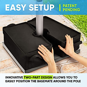 Rhino Square Umbrella Base Weight, 18" ~ Fits Any Offset, Cantilever & Any Outdoor Patio Umbrella Stand ~ Easy Set up (Detachable)