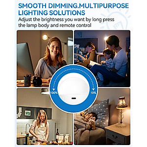 LUXKAZSAZZI WirelessGlow Rechargeable Light Bulbs with Remote, 3 Color Temperatures and Dimmable Battery Operated Light Bulbs, Touch Control + USB Rechargeable Battery Light Bulb, A19, 2 Pack