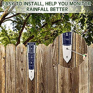 Kanayu 4 Pcs 5 Inch Capacity Outdoor Rain Gauge with Tube Brush Easy to Read Magnifying Scale and Numbers Digital Rain Gauge Plastic Blue Rain Measure Gauge for Garden Yard Field