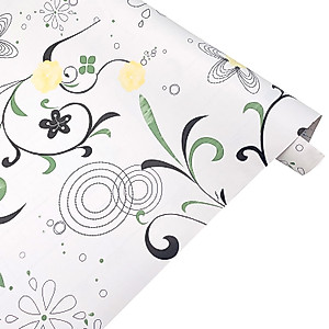 Yifely Yellow Blooms Furniture Paper Decorative Shelf Drawer Liner Self-Adhesive Storage Locker Decor 17.7 Inch by 9.8 Feet