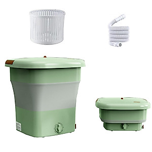 MKYOKO Portable Washing Machine Foldable, 12L, Mini Small Washer for Apartments, Dorm, Camping, rv, Travel, for Underwear, Baby Clothes, Small Items (Color : Green)
