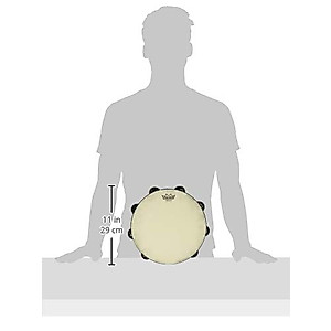 Remo TA-5210-70 Fiberskyn Tambourine - Quadura Black, 10"