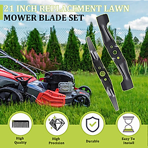 Zejoot 72531-VH7-000 & 72511-VH7-000 Lawn Mower Blade Set 21" for HRX217, HRX217K1, HRX217K2, HRX217K3, HRX217K4 Models MicroCut Twin Blades