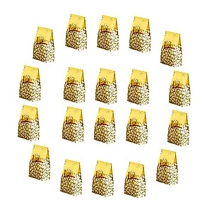 CIYODO 50pcs Popcorn Popcorn Bag Candy Gift Box Cardboard Gift Boxes Bulk Paper Bags Trick Movie Night Popcorn Containers Popcorn Supply Portable Popcorn Bag Snack Supply Christmas Yellow