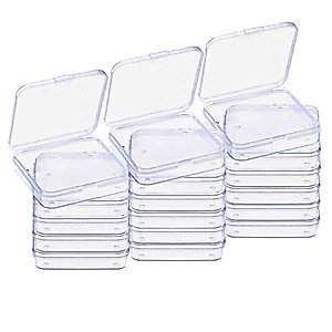 Gebildet 18 Pack Mini Clear Plastic Bead Storage Containers Box Case with lid for Pills,Tiny Bead,and Other Small Items