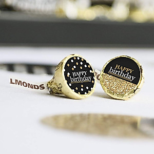 Big Dot of Happiness Adult Happy Birthday - Gold - Round Candy Sticker Party Favors - Labels Fit Chocolate Candy (1 Sheet of 108)