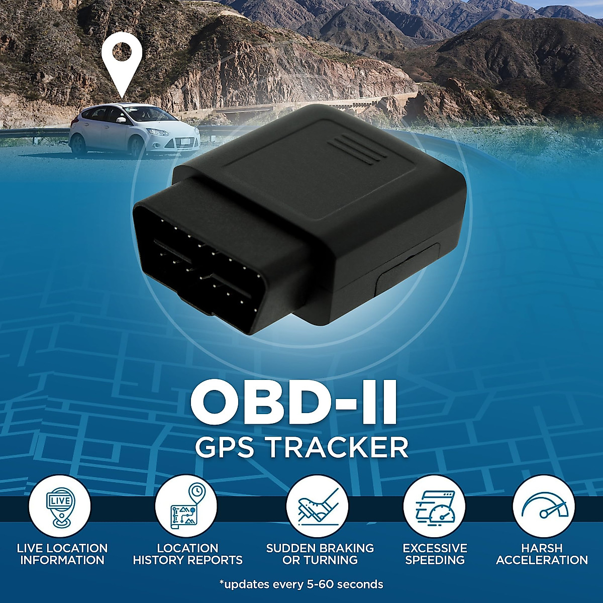 Lightning GPS OBD-II Real-Time GPS Tracker for Vehicles – Easy Installation, Flexible Subscription Plans for Cars, Trucks, Fleets & Teen Drivers – GPS Locator w/Instant Alerts – Subscription Required