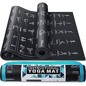 2x Instructional Yoga Mats with Carrying Strap