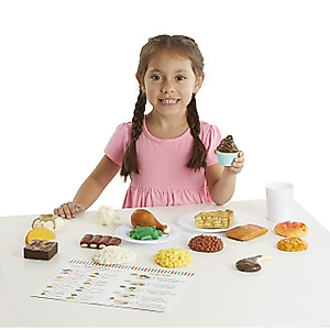 Melissa & Doug Food Fun Combine & Dine Dinners - Red - Realistic Play Food For Kids Kitchen, Pretend Play Food Set For Kids Ages 3+