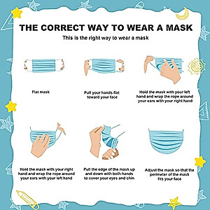 Sheal Individually Packaged 5-Colors Gradient Kids Disposable Face Masks (100 Pack) For Children