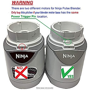 Ninja 48oz Pitcher Bowl for BL206 BL207 BL250 700w Extreme Kitchen System Pulse Blender, Blue