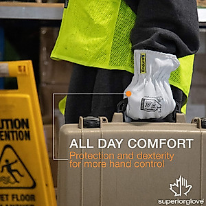 Superior Glove Endura Goatskin Leather Work Gloves with ParaActiv Cut Resistant Protection - Arc Flash Safety Work Gloves 378GKTFG (1 Pair) Large