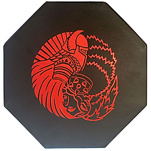 Fantasydice RED Orc Paladin Yin and Yang - Dice Tray - 8" Octagon with Lid and Dice Staging Area- Holds 5 Sets(7 Dice Set/Standard) for All Tabletop RPGs