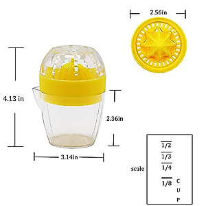 lemon squeezer,Juicer Squeezer,Orange ABS Non-slip lime Squeezer with Strainer and Built-in Measuring Cup