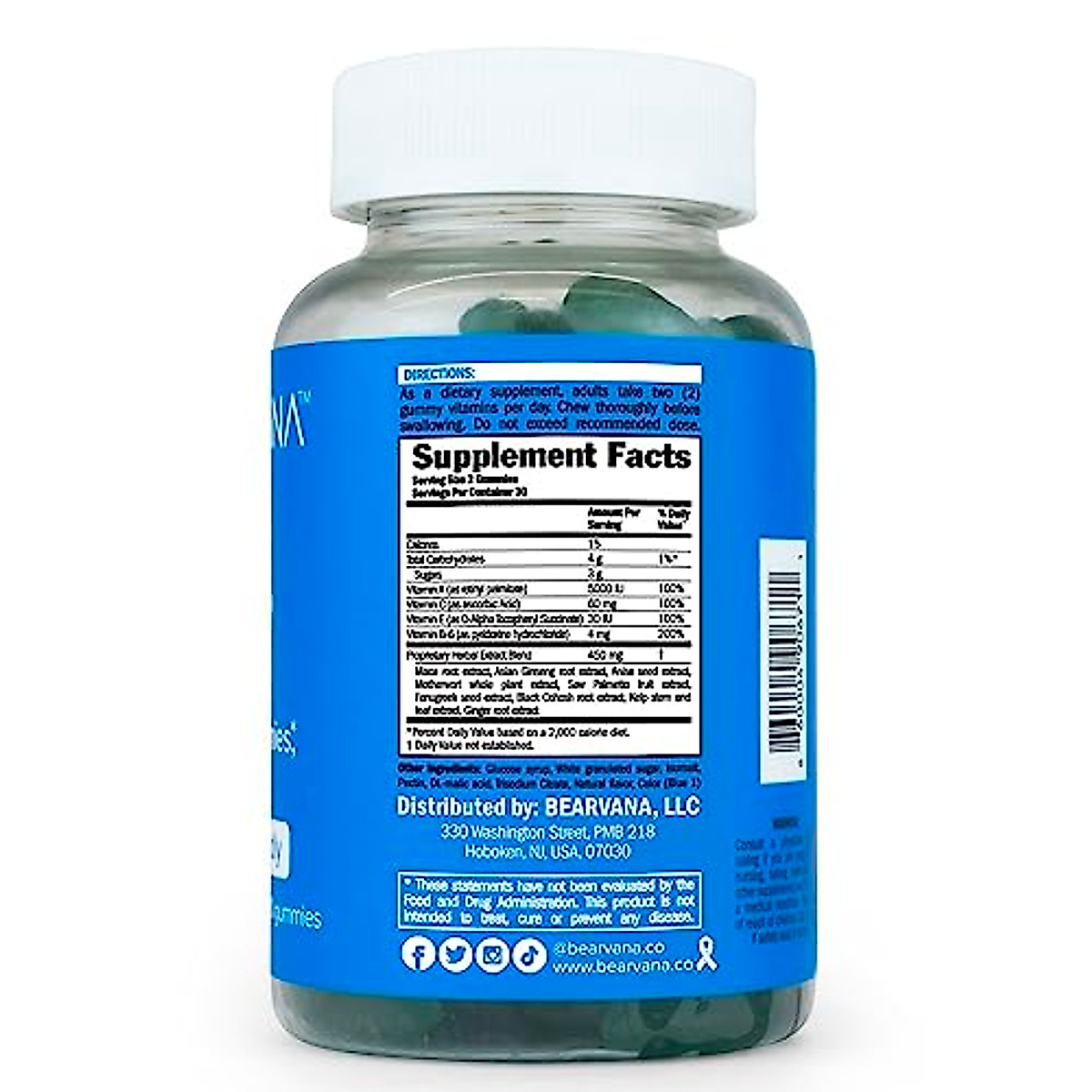 BEARVANA Bum Support Gummies for Women | Workout Enhancement | Berry Flavored | Multivitamins | Natural Botanical Blend | Tone Curves | Boost Confidence | Women’s Fitness Supplement (60 Count)