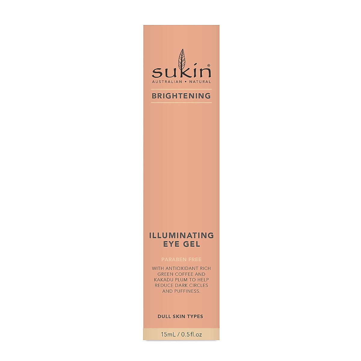 Sukin Brightening Illuminating Eye Gel with Green Coffee & Kakadu Plum, 0.5 Ounce
