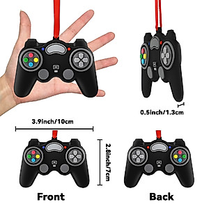 2024 Video Game Christmas Ornaments Personalized Video Game Controller Ornament for Gamer Lovers Customized Handwritten Christmas Tree Hanging Ornament Gifts Reusable PVC Rubber First Keepsake 2PC