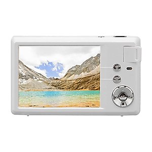 HD Digital Camera, 3.0 Inch LCD Screen AntiShake Compact Digital Camera Electronic Shutter Intuitive Buttons with Hand Strap for Teens for Camping (White)