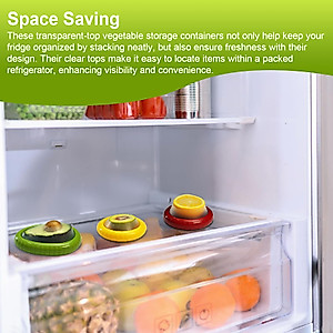 4PCS Silicone Food Storage Containers, Fruit And Vegetable saver, Silicone Food Savers-Fruit And Vegtable Storage Containers Set For Fridge