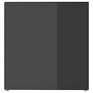 Queen.Y TV Cabinet Set of 2, Wooden Floor Storage Unit, Display Table with 4 Compartments, for Books, Magazines, DVDs, Media Box, High Gloss Grey