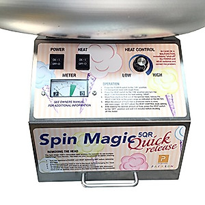 Paragon - Manufactured Fun Spin Magic 5 Quick Release Head Cotton Candy Machine with Metal Bowl for Professional Concessionaires Requiring Commercial Quality & Construction, Pink