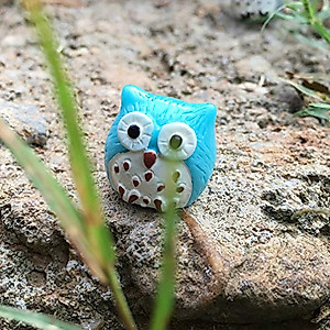 5 Pcs Miniature Garden Ornament Resin Owls Figure Animal Toys Fairy Garden Office Decor Fish Tank Aquarium Bonsai Dollhouse Decorations