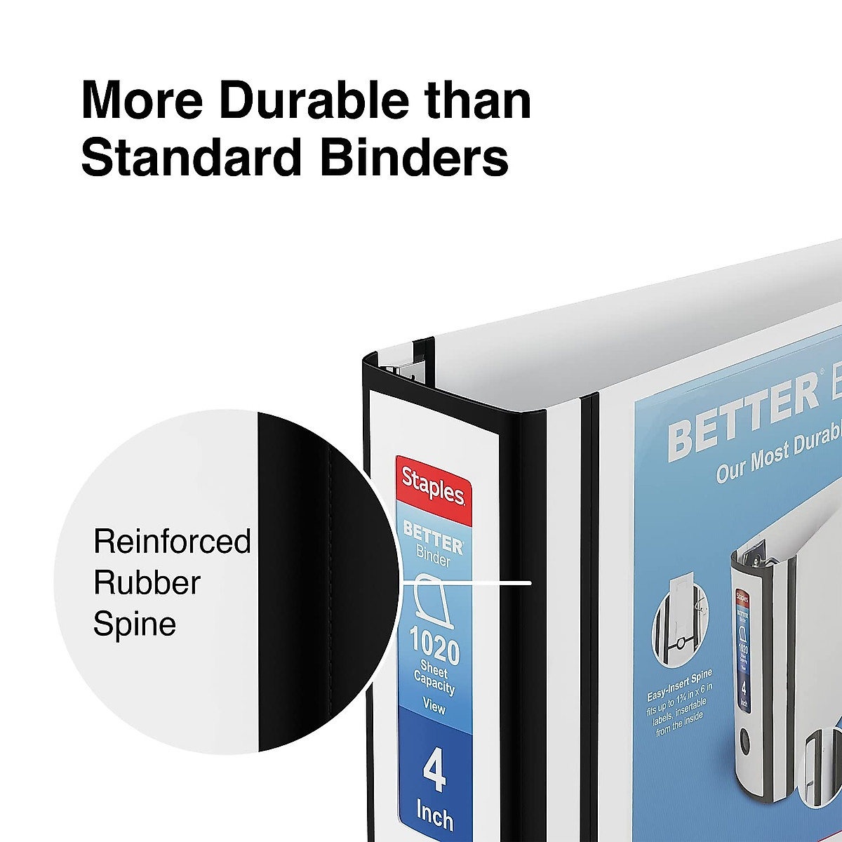 Staples 1618005 Better 4-Inch 3 Ring View Binder White