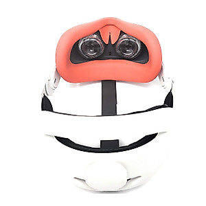 2X TNE Face Cushion Cover, 1x Lens Pad, 2X Thumbstick Cap for Oculus Quest 2 | 2 Pack Silicone Face Mask w/Controller Thumb Grips & Lens Dust Protector Accessories for Quest 2 VR Headset (Black+Red)