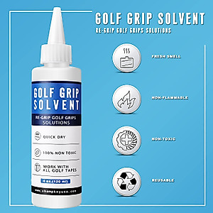 CHAMPKEY Deluxe Grip Repair Kits for Regripping Golf Clubs - Inlcudes Hook Knife, 2" x 10" Professional Tapes, 5 oz Solvent and Rubber Vise Clamp(All Repair Kits)