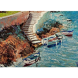 SOLD Mediterranean Seaside, Greek Islands In The Mediterranean By Internationally Renown Artist Yary Dluhos.